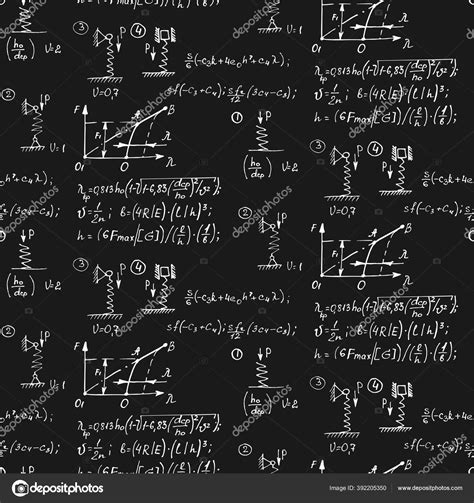 Physical Seamless Pattern Equations Figures Schemes Plots Other Calculations Blackboard Stock