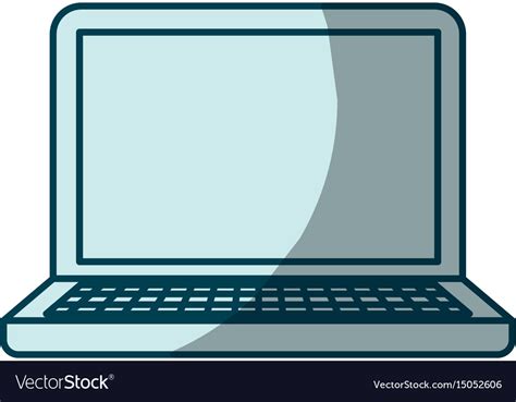 Blue Shading Silhouette Of Laptop Computer Vector Image
