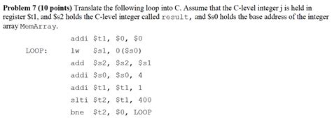 Solved Problem Points Translate The Following Loop Chegg