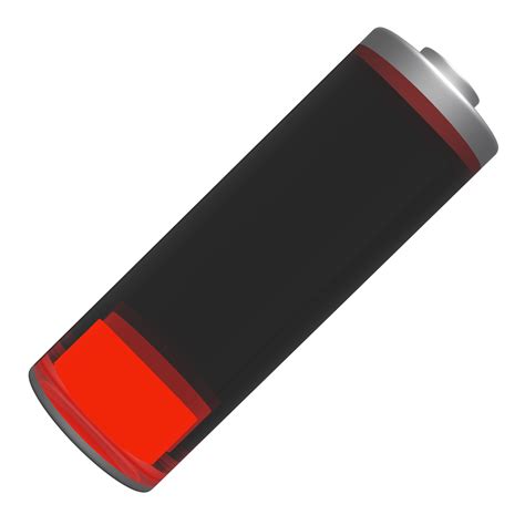 Low Battery Charge Red Indicator Isolated Charging Battery Technology Concept 3d Illustration