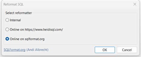 screenshot reformat sql
