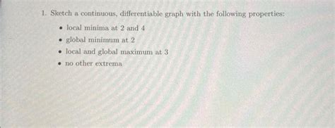 1 Sketch A Continuous Differentiable Graph With The