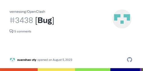 Bug · Issue 3438 · Vernesongopenclash · Github