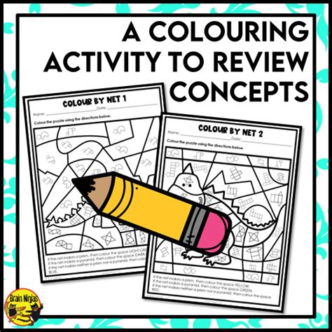 Nets Of Prisms And Pyramids Math Worksheets Paper Identifying And Brainninjas