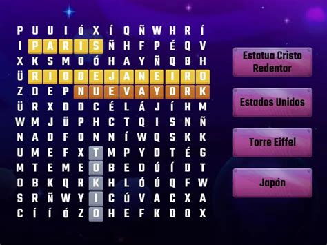 Sopa De Letras De Ciudades Capitales Reconocidas Wordsearch