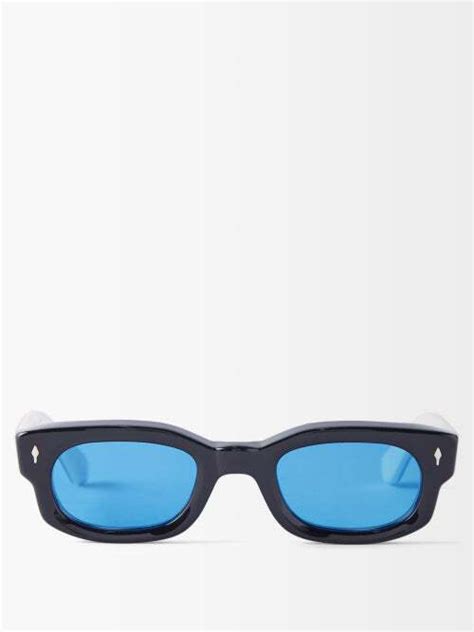 Jacques Marie Mage Whiskeyclone Rectangular Acetate Sunglasses Black