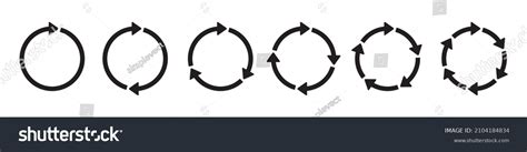 Circle Arrow Icon Set Symbol Reload Stock Vector Royalty Free Shutterstock