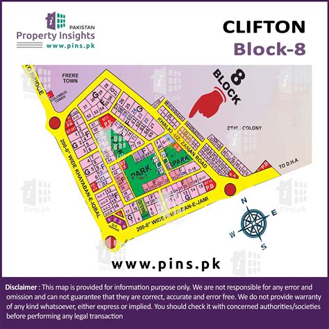 Layout Plan Siteplan Map Of Block 8 Block 8 Clifton Karachi
