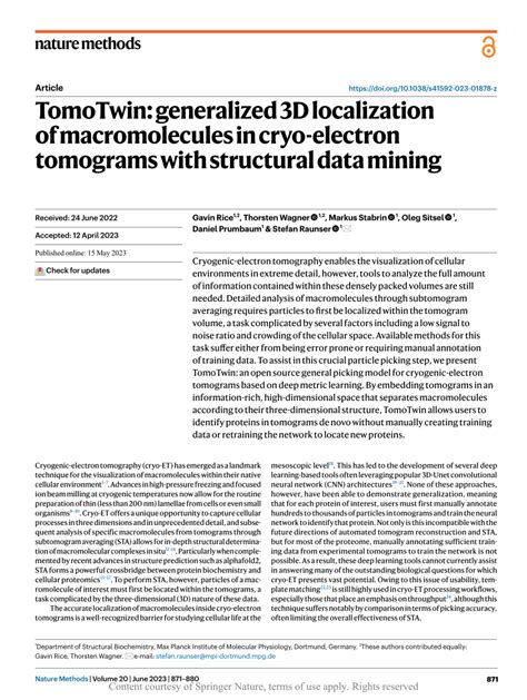 Pdf Tomotwin Generalized 3d Localization Of Macromolecules In Cryo Electron Tomograms With