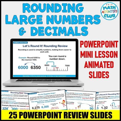 Rounding Numbers Including Rounding Decimals Powerpoint Slides Mini Lesson Math Activities