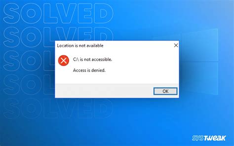 How To Fix Drive Is Not Accessible Access Is Denied” Error In Pc