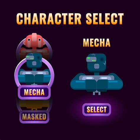 Fantasy Game Ui Character Selection Pop Up For 2d Gui Interface Vector