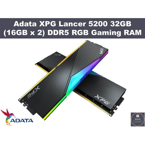 Adata Xpg Lancer 5200 32gb 16gb X 2 Ddr5 Rgb Gaming Ram Shopee Malaysia