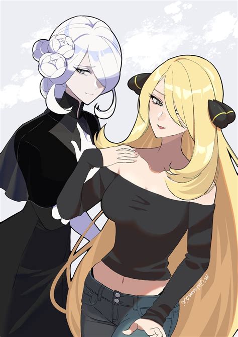 Cynthia And Cogita Pokemon And More Drawn By Mijukuma Danbooru