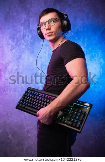 Computer Nerd Keyboard Over Colorful Pink Stock Photo 1342221290 Shutterstock