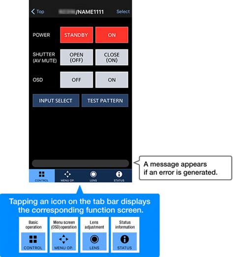 Select And Operate The Projector Smart Projector Control Panasonic Global