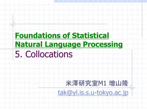 Ppt Foundations Of Statistical Natural Language Processing 5