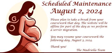 Upcoming Scheduled Maintenance Madriella Network
