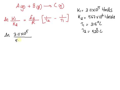 Solvedb Forward Rate Constant Ka Backward Rate Constant Kb Reactions Are 15t Order In Both