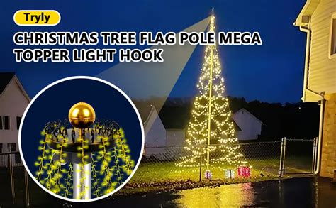 Tryly Christmas Tree Flag Pole Mega Topper Light Hook