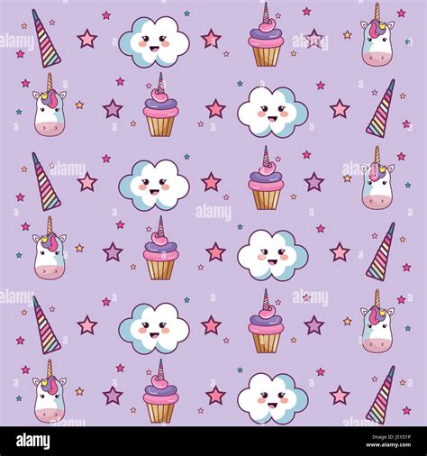 Kawaii Pattern Design Stock Vector Image And Art Alamy