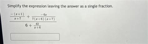 Simplify The Expression Leaving The Answer As A Chegg Com