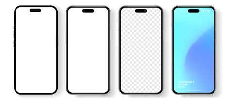 고립 된 배경을 가진 3d 현실적인 고품질 스마트 폰 모형 스마트 폰 모형 컬렉션 장치 전면 보기 흰색 배경에 그림자가있는 3d 휴대 전화 0명에 대한 스톡 벡터 아트 및