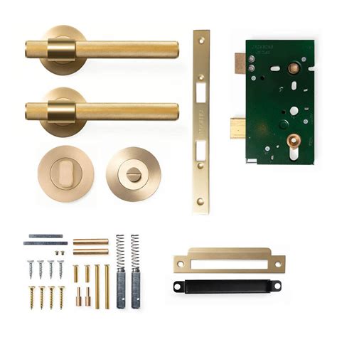 Momo Belgravia Solid Brass Mortice Lock Privacy Lever Set Brushed Satin Brass Keeler Hardware