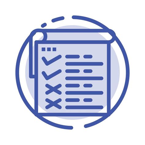 Checklist Testing Report Qa Blue Dotted Line Line Icon 13118889 Vector