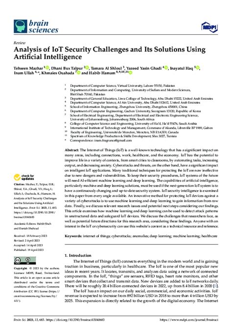 Pdf Analysis Of Iot Security Challenges And Its Solutions Using
