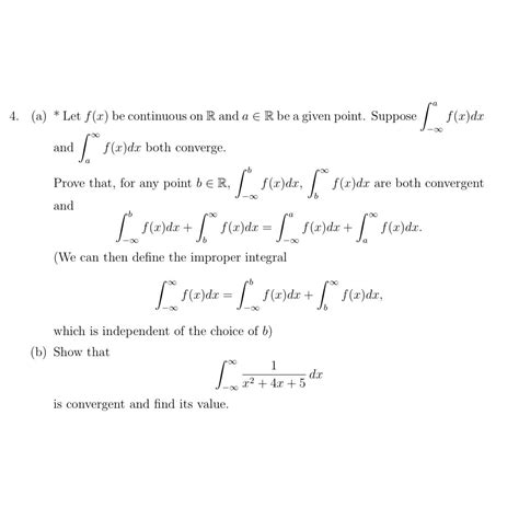 Solved A Let F X Be Continuous On R And AinR Be A Chegg Com