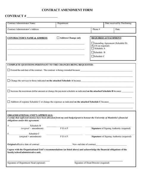 44 Professional Contract Amendment Templates Samples ᐅ TemplateLab