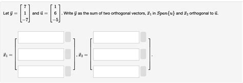 Solved Let Vec Y [71 7] ﻿and Vec U [16 5] ﻿write Vec Y