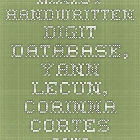 Mnist Handwritten Digit Database Digit Math Learning