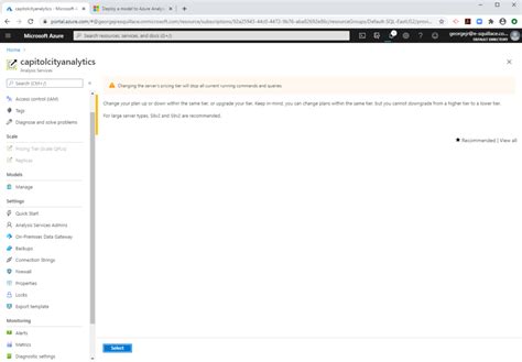 create and connect to azure analysis services instance e squillace