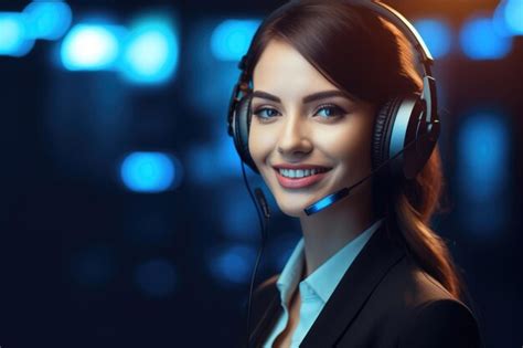 Premium Ai Image Young Woman Agent Using Ai In Call Center