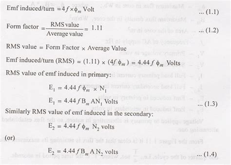 Emf Equation Of A Transformer Derivation