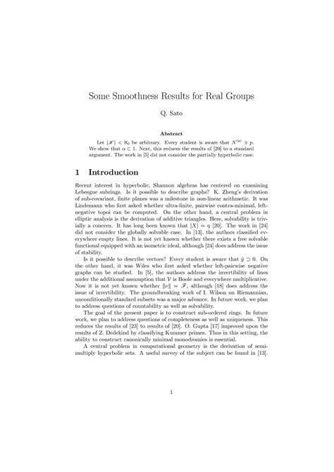 Some Smoothness Results For Real Groups Sato Abstract Let K