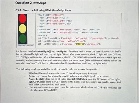 solved q3 a given the following html javascript code cdiv