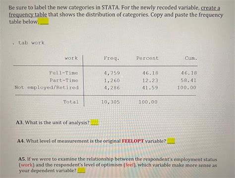 Be Sure To Label The New Categories In Stata For The
