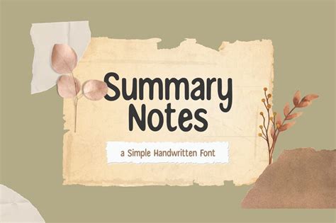 Summary Notes Regular Font Fonts2u