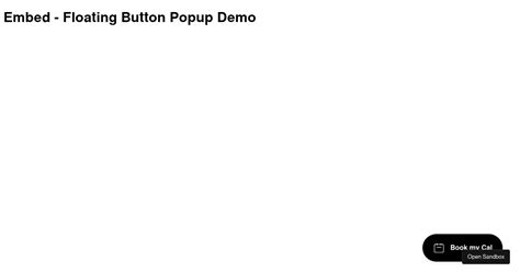 Embed Floating Button Popup Framework Agnostic Codesandbox