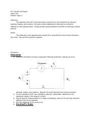 DC Circuits Lab Report Docx DC Circuits Lab Report Jason Yim Partner Ryan Li Objective The