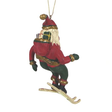 Vintage Bill Jauquet Santa Skiis 65 Ornament 1993 Americana