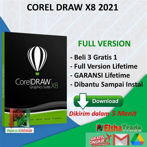 Jual COREL DRAW X8 FULL VERSION LIFETIME AKTIVASI Aplikasi Edit Video Foto Terlengkap For Windos