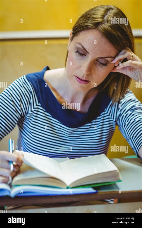 Mature Babe In Lecture Hall Stock Photo Alamy