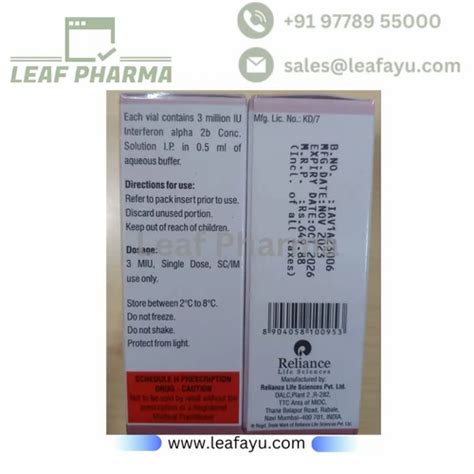Reliferon 3 Miu Interferon Alpha 2b Injection For Personal At Best