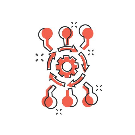 Icono De Software Api De Algoritmo De Dibujos Animados Vectoriales En Estilo Cómico Engranaje