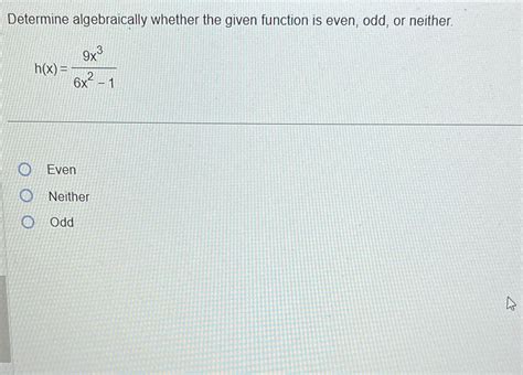 Solved Determine Algebraically Whether The Given Function Is