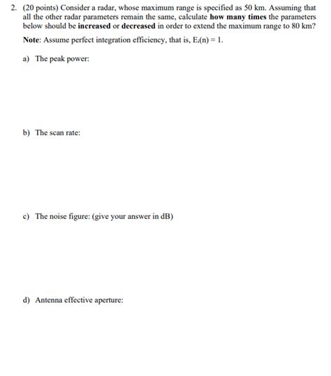 Solved Points Consider A Radar Whose Maximum Range Chegg